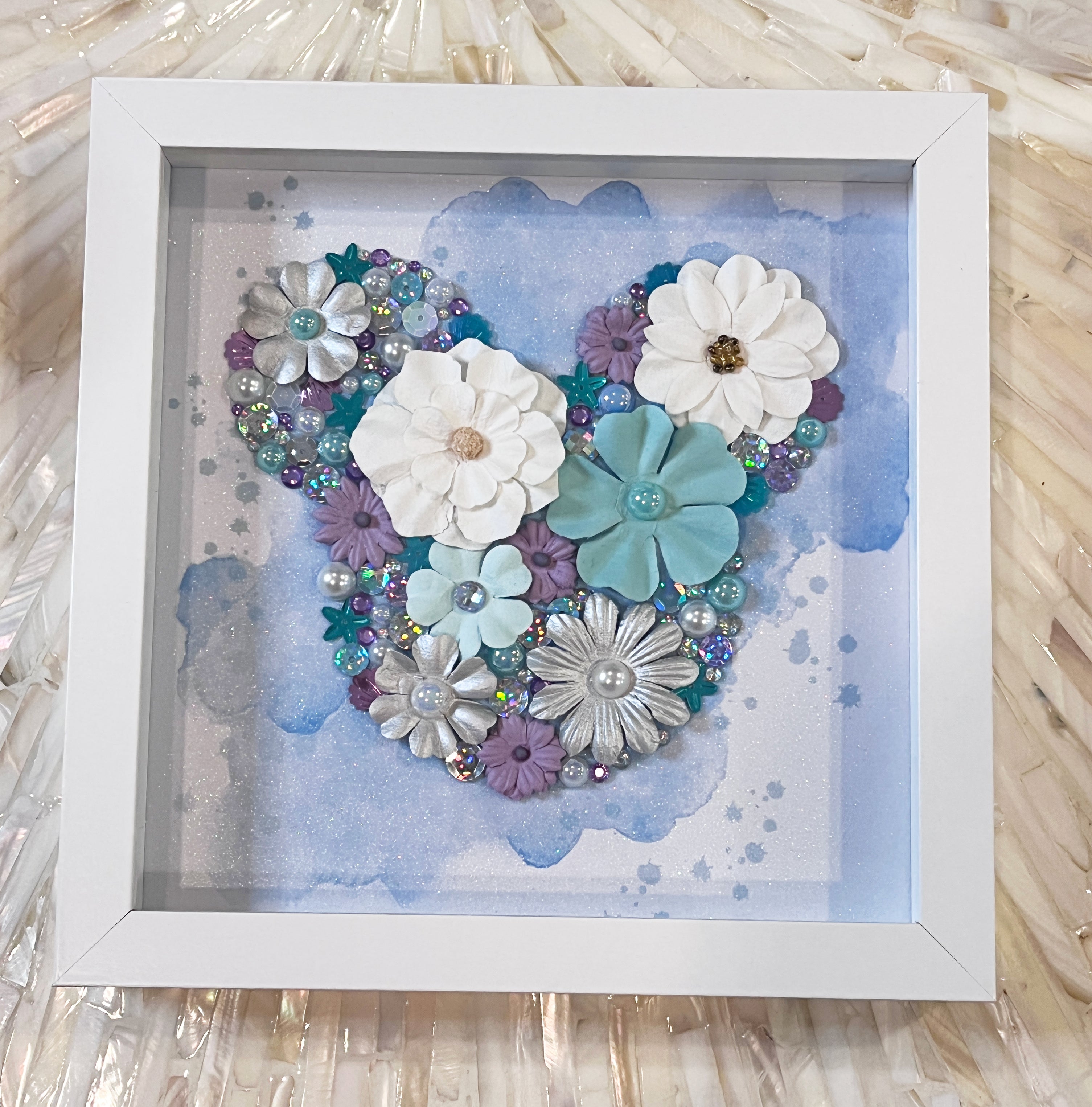 Under The Sea Hand Embellished Mickey Head Shadow Box Frame – Pink Tree ...